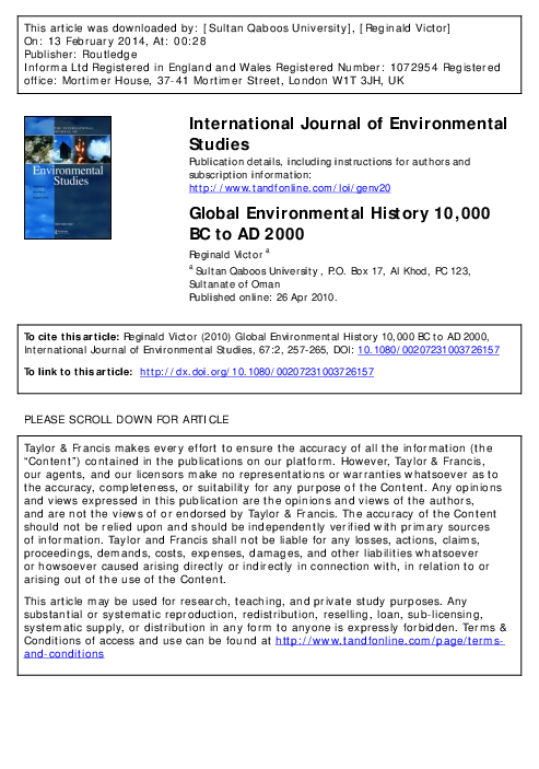 (PDF) Global Environmental History 10,000 BC to AD 2000