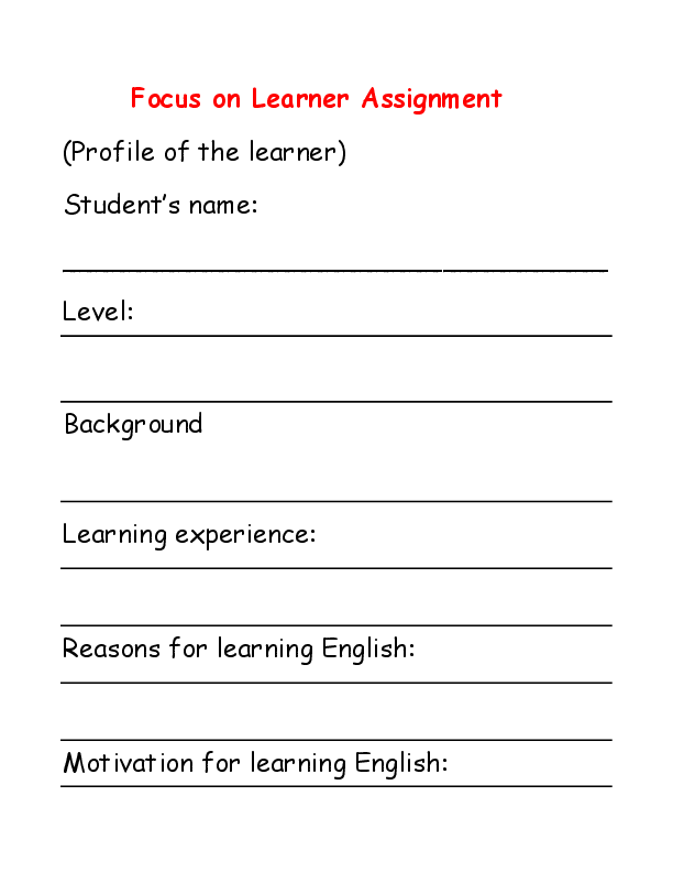 (DOC) Focus on Learner Assignment