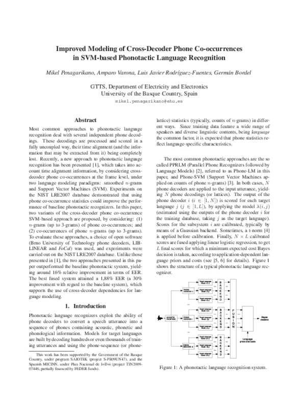 (PDF) Improved Modeling of Cross-Decoder Phone Co-occurrences in SVM-based Phonotactic Language ...