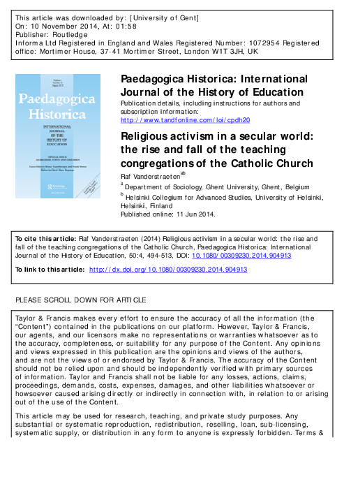 (PDF) Religious activism in a secular world: The rise and fall of the ...