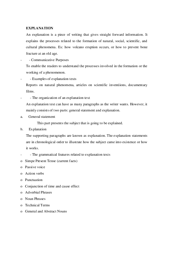 (DOC) EXPLANATION An explanation is