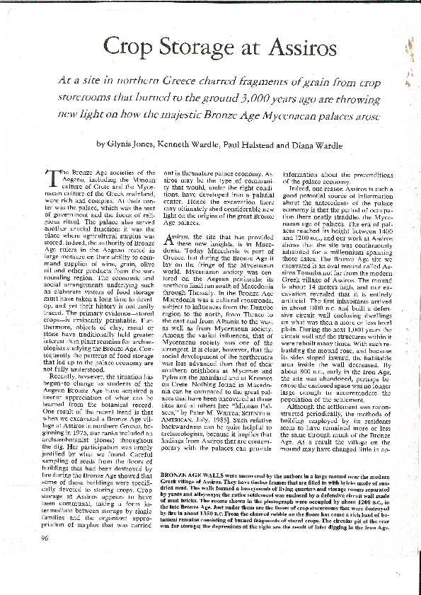(PDF) Crop storage at Assiros, Glynis Jones, Kenneth Wardle, Paul ...