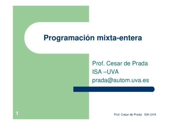 (PDF) Programación mixta-entera