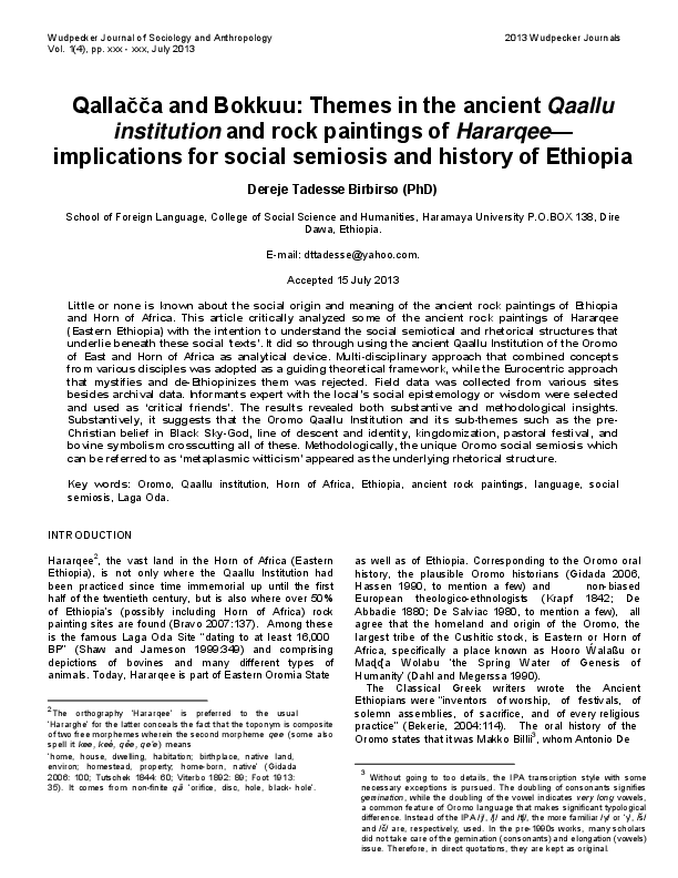 (PDF) Qallačča and Bokkuu: Themes in the ancient Qaallu institution and ...