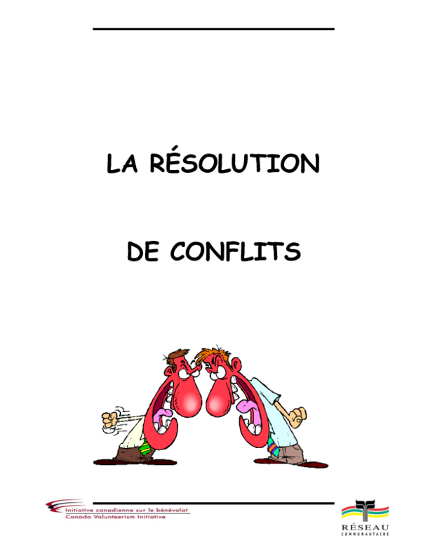 (PDF) LA RÉSOLUTION DES CONFLITS