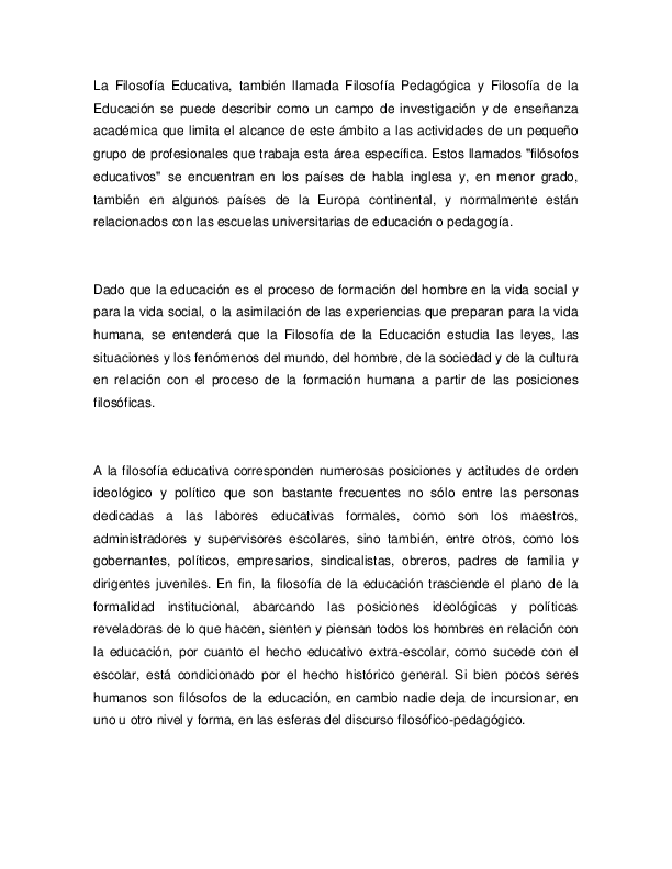 (DOC) La Filosofia Educativa para realizar mi ensayo