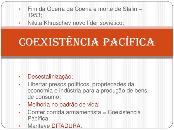 (PPT) Coexistência Pacífica