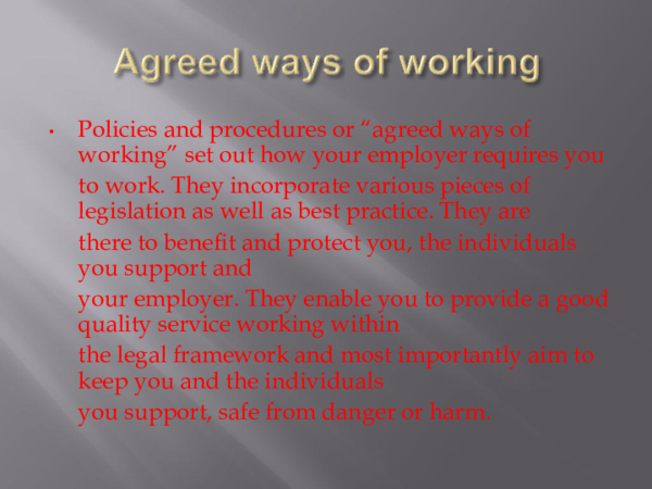 (PPT) Agreed ways of working