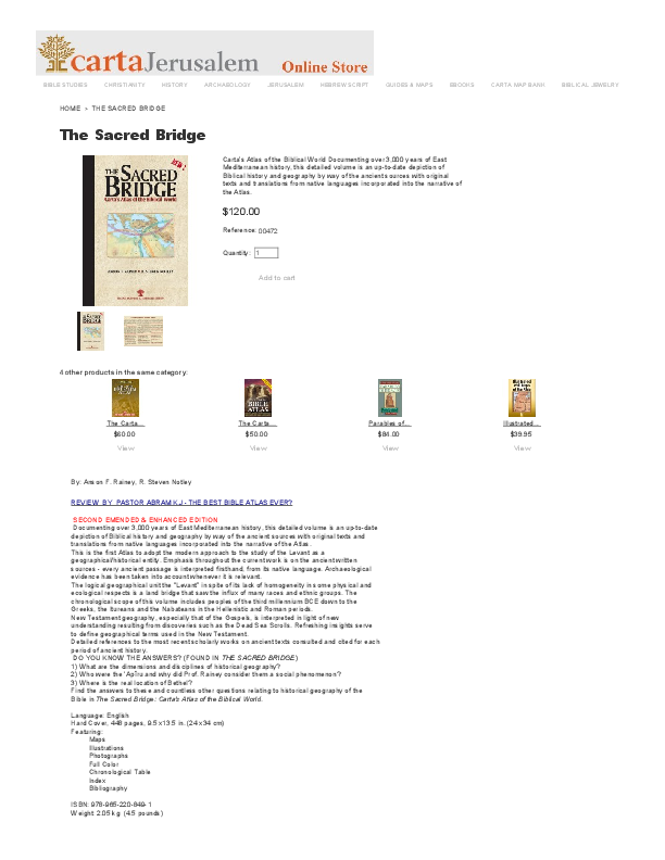 (PDF) The Sacred Bridge: Carta's Atlas of the Biblical World (w/Anson ...