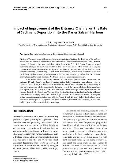 (PDF) Impact of Improvement of the Entrance Channel on the Rate of ...