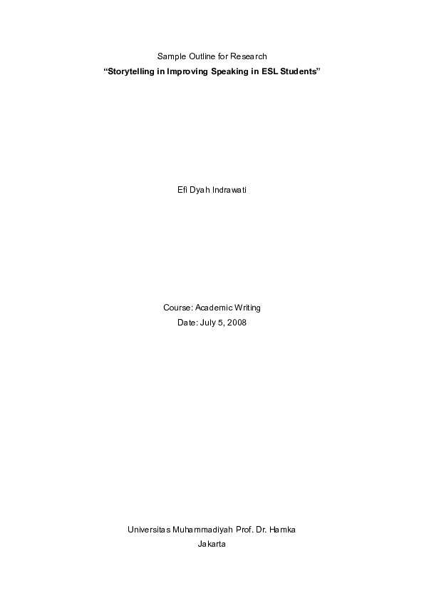 (DOC) Sample of Research Outline