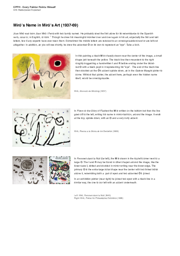 (PDF) Miró‘s Name in Miró‘s Art (1937-69)