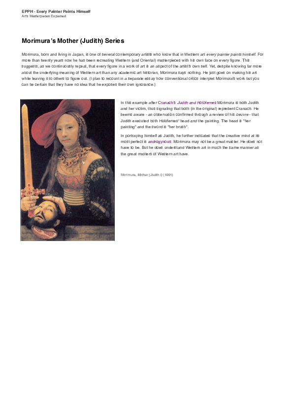 (PDF) Morimura’s Mother (Judith) Series