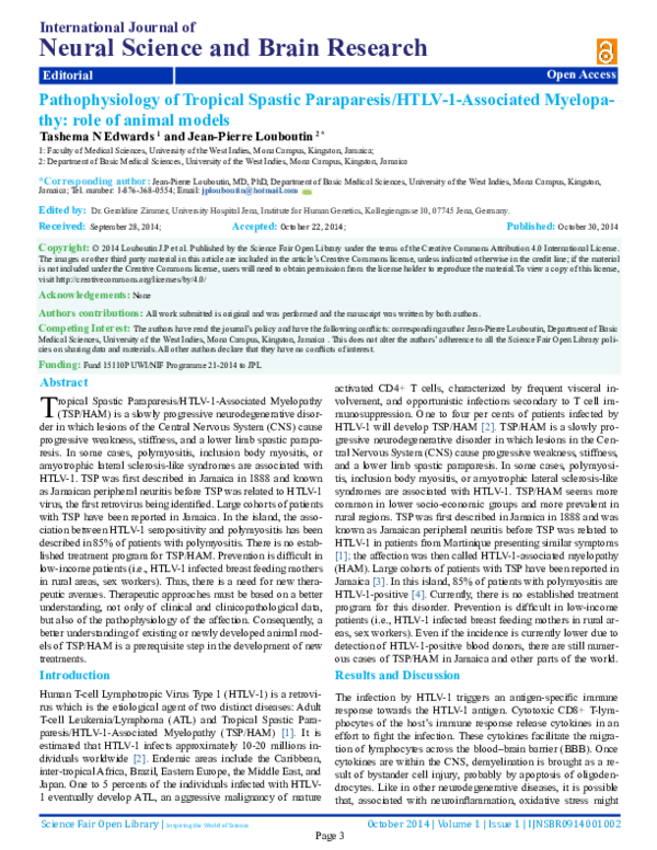 (PDF) Pathophysiology-of-Tropical-Spastic-Paraparesis-HTLV-1-Associated ...