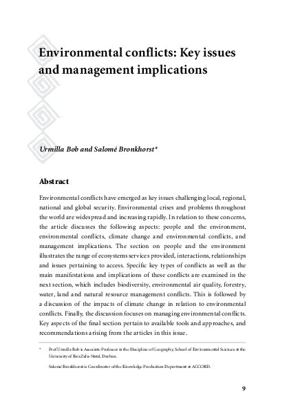 (PDF) Environmental Conflict