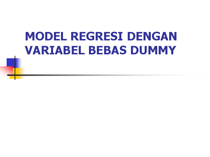 (PPT) Variabel Dummy di Regresi Linier