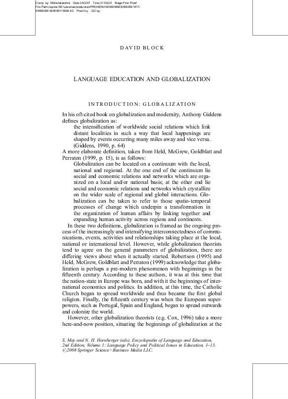 (PDF) Language Education and Globalization (2008)