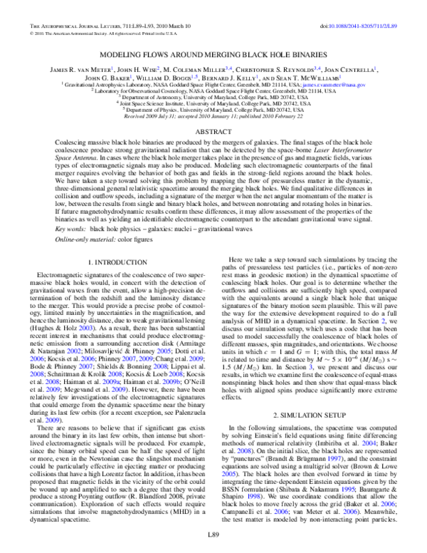 (PDF) Modeling Flows Around Merging Black Hole Binaries