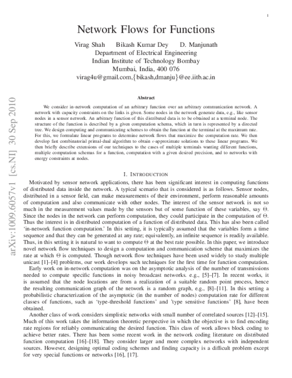 (PDF) Network Flows for Functions