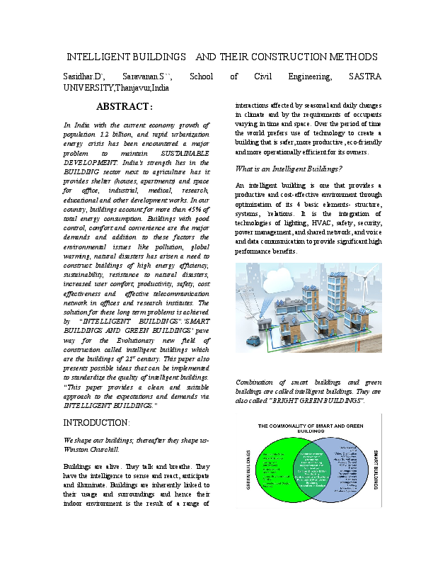 (DOC) INTELLIGENT BUILDINGS AND THEIR CONSTRUCTION METHODS