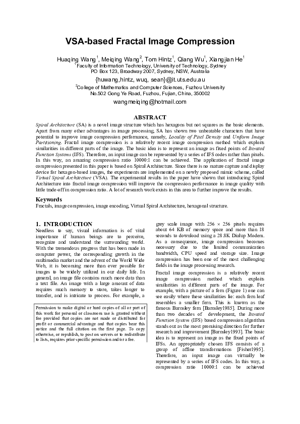 (PDF) VSA-based Fractal Image Compression