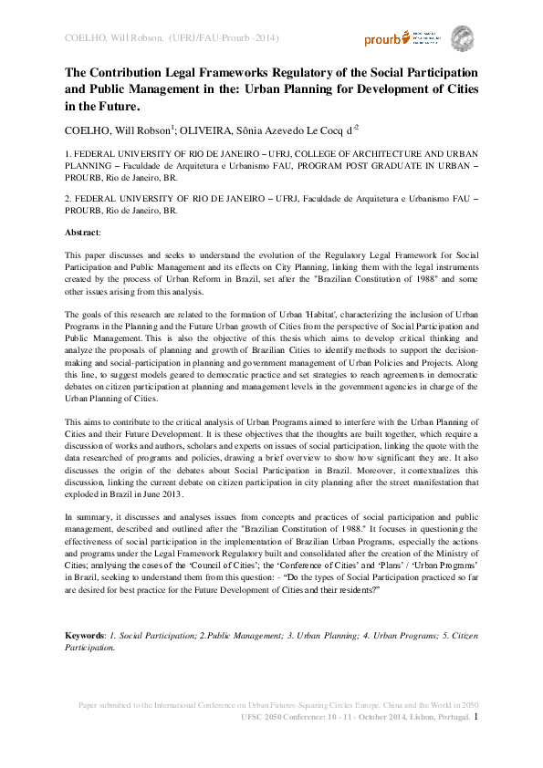 (PDF) The Contribution Legal Frameworks Regulatory of the Social ...