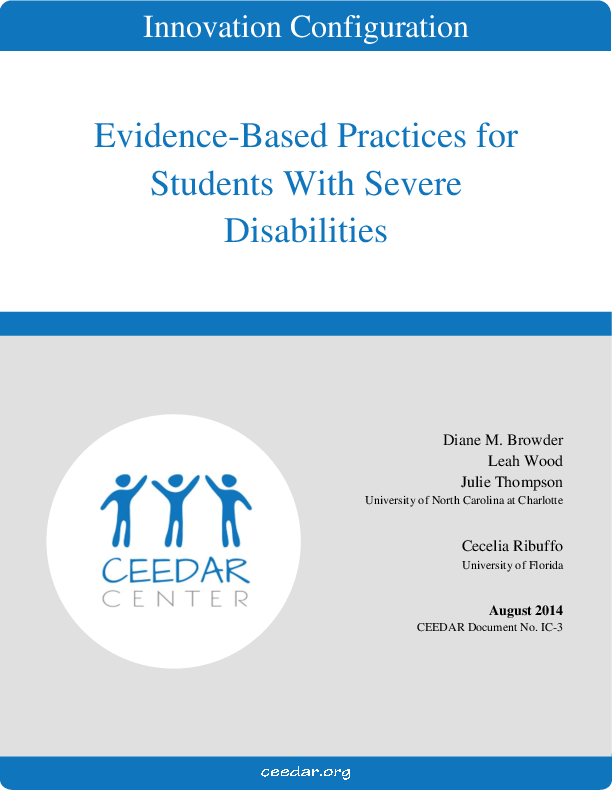 (PDF) Evidence-Based Practices for Students with Severe Disabilities