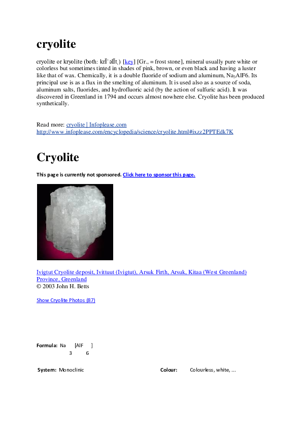 (DOC) Cryolite