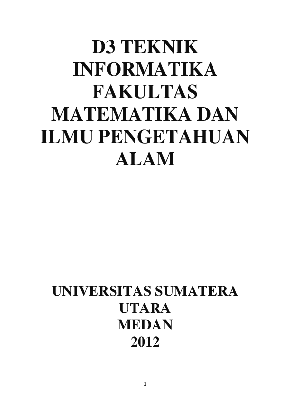 (DOC) D3 TEKNIK INFORMATIKA FAKULTAS MATEMATIKA DAN ILMU PENGETAHUAN ALAM