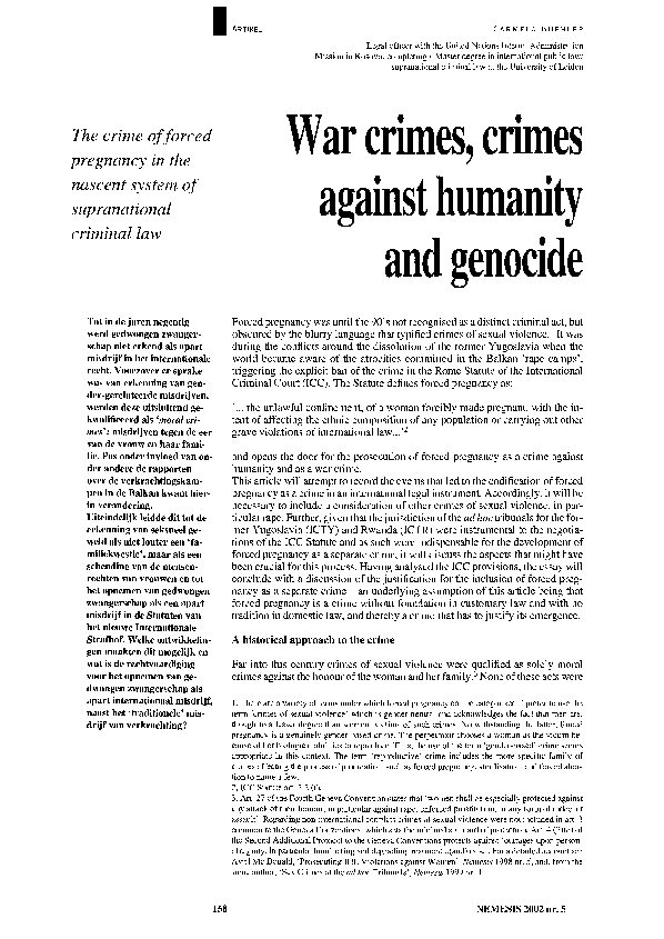 (PDF) War crimes, crimes against humanity and genocide