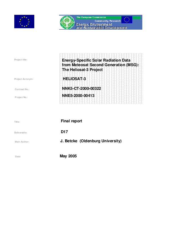 (PDF) Energy-Specific Solar Radiation Data from Meteosat Second ...