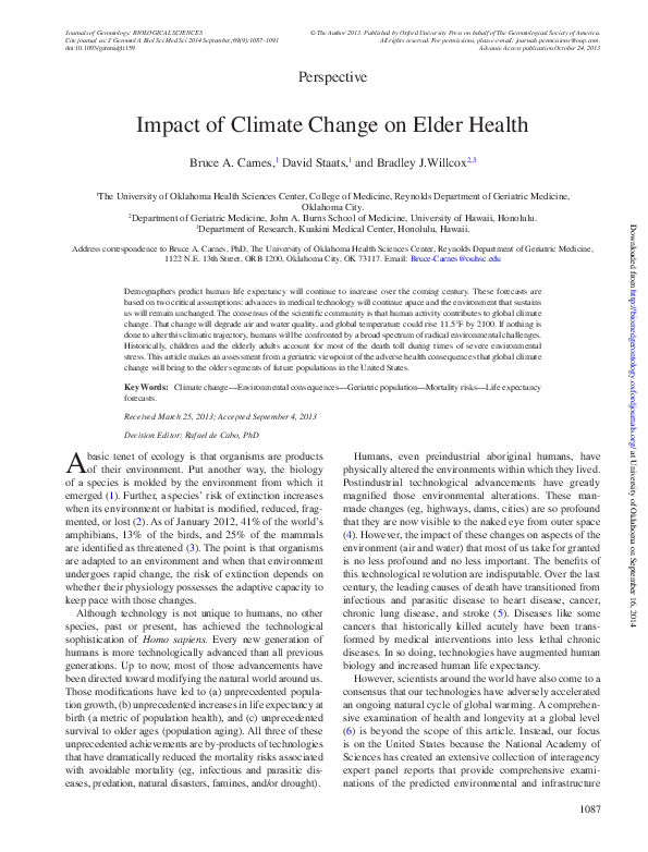 (PDF) Impact of Climate Change on Elder Health