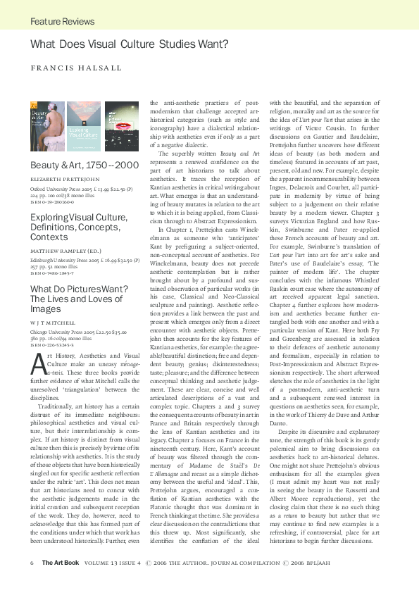 (PDF) What Does Visual Culture Studies Want? (WJT Mitchell, Rampley ...