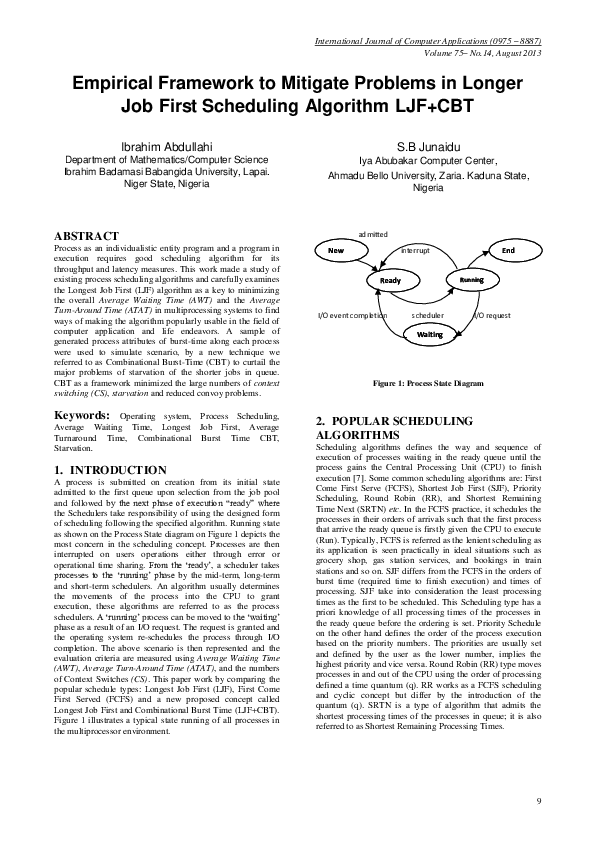 (PDF) Empirical Framework to Mitigate Problems in Longer Job First ...