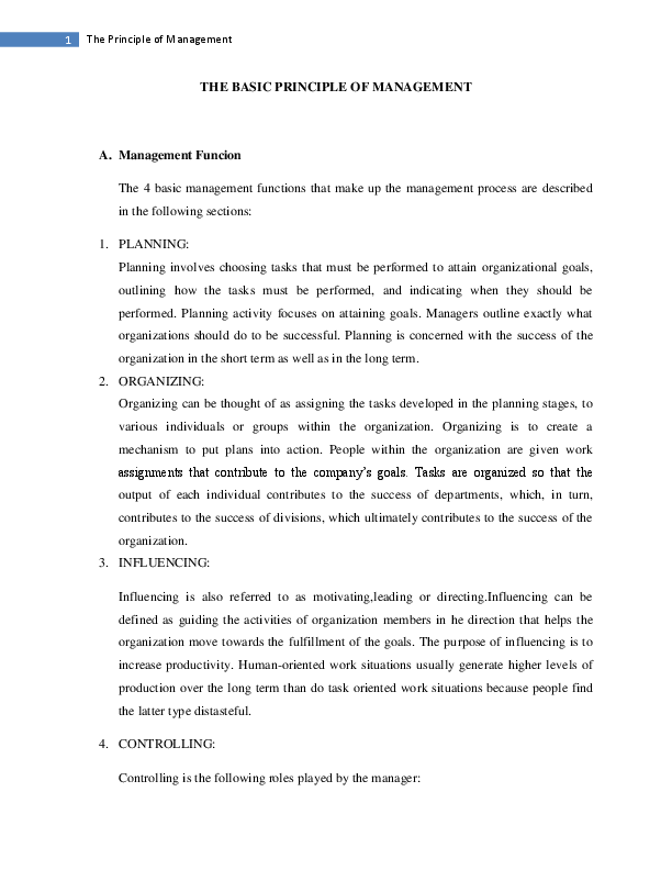 (DOC) THE BASIC PRINCIPLE OF MANAGEMENT | sholehah anisa - Academia.edu