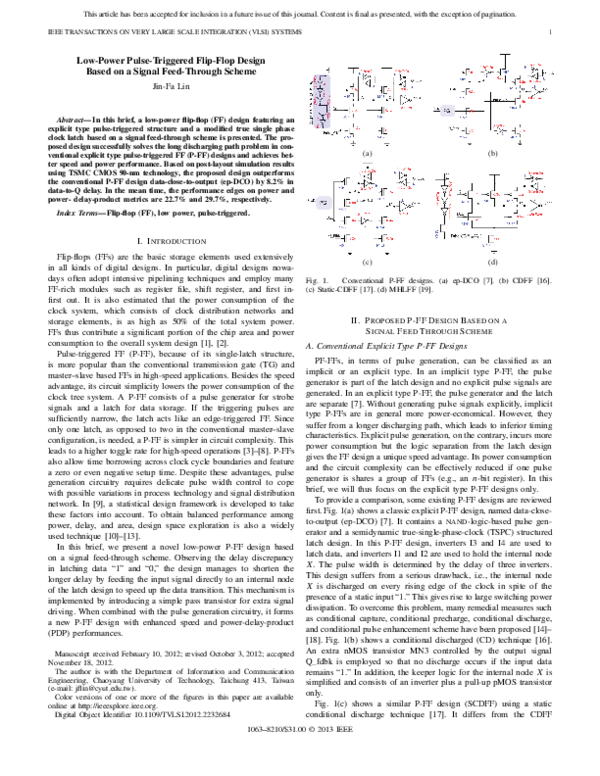(PDF) Low-Power Pulse-Triggered Flip-Flop Design Based on a Signal Feed-Through Scheme