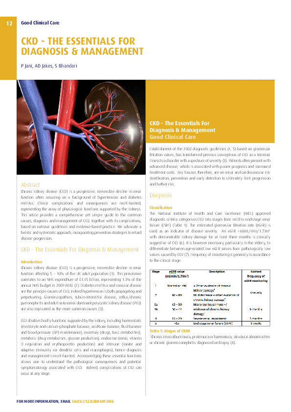 (PDF) CKD - THE ESSENTIALS FOR DIAGNOSIS & MANAGEMENT