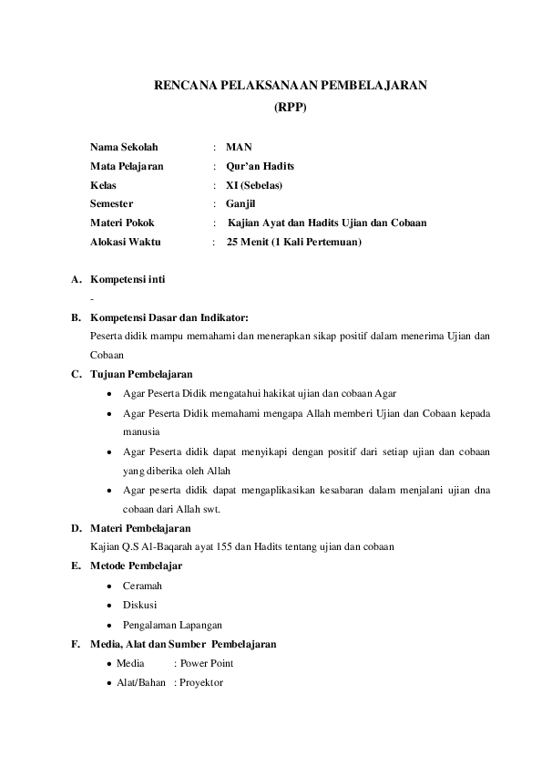 (PDF) Contoh RPP