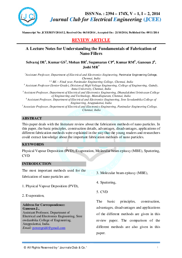 Pdf A Lecture Notes For Understanding The Fundamentals Of Fabrication