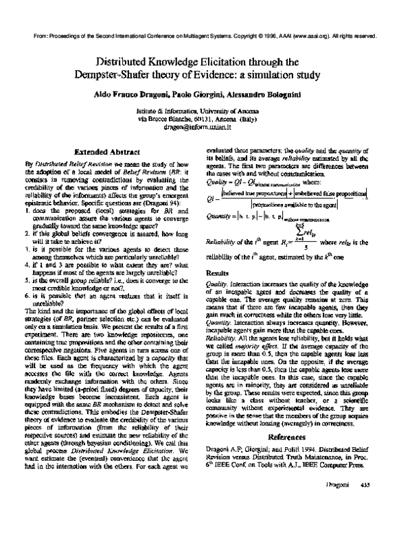 (PDF) Distributed Knowledge Elicitation under limited degrees of competence: a simulation study