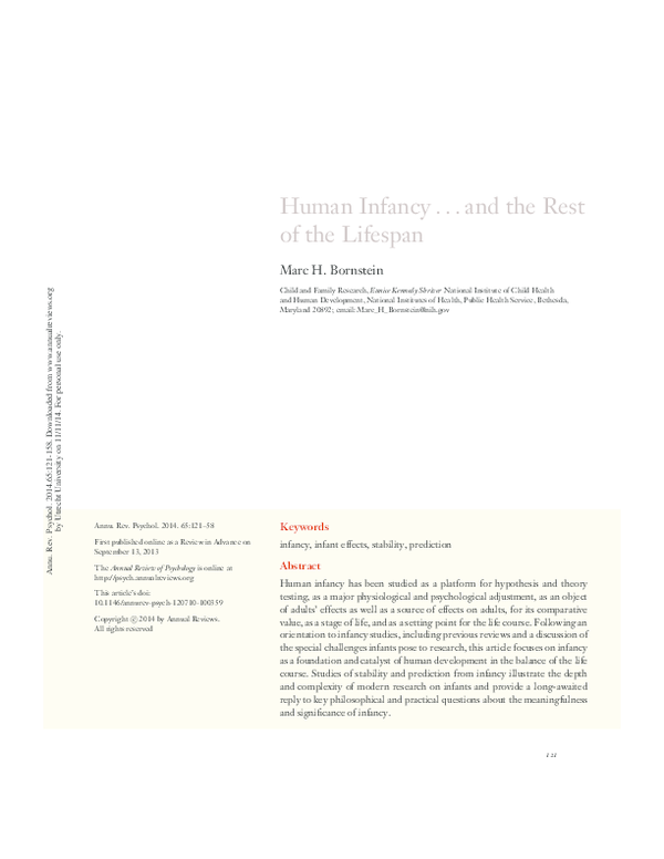 (PDF) Human Infancy…and the Rest of the Lifespan