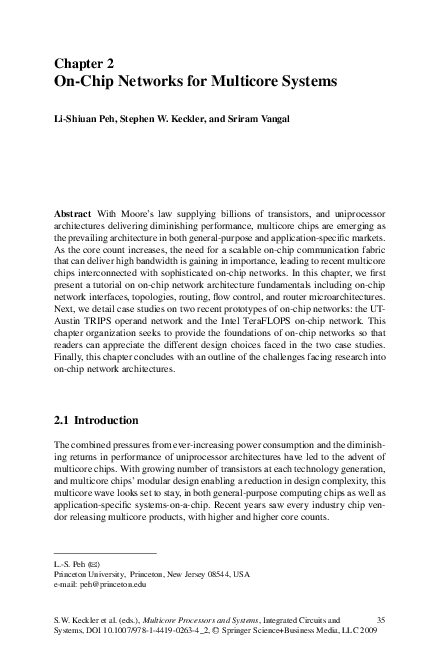 (PDF) On-Chip Networks for Multicore Systems