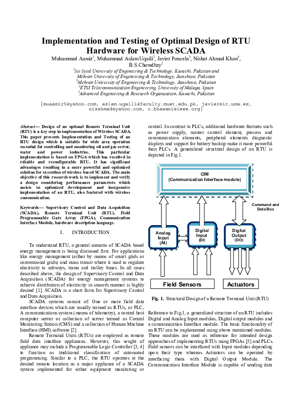 (PDF) Implementation and Testing of Optimal Design of RTU Hardware for ...
