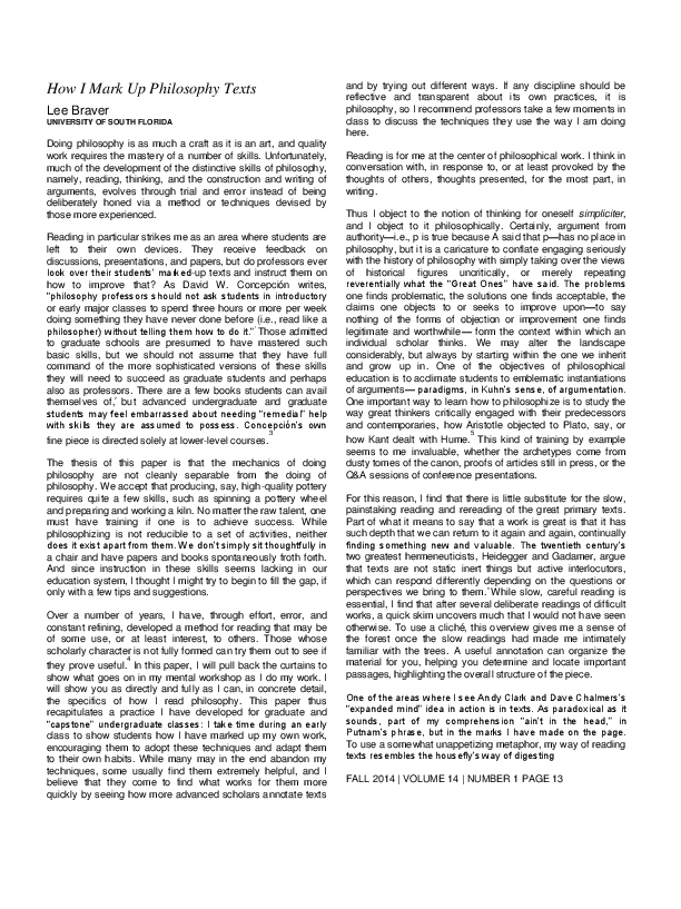 (DOC) How I Mark Up Philosophy Texts