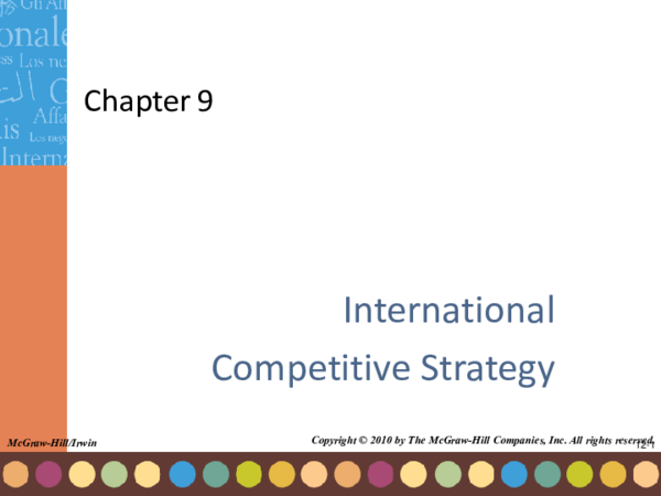 (PPT) Chap 9 Int Comp Strgy