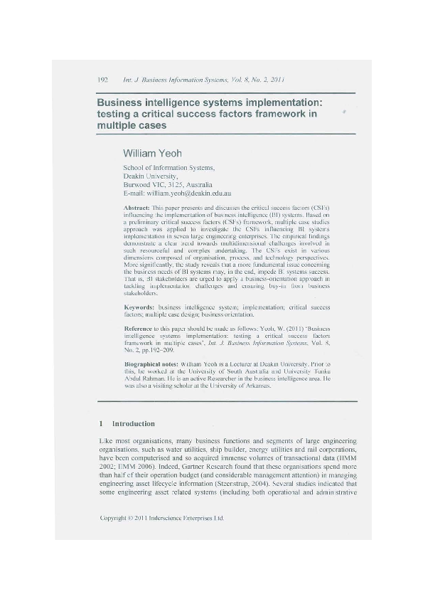 business intelligence lecture notes