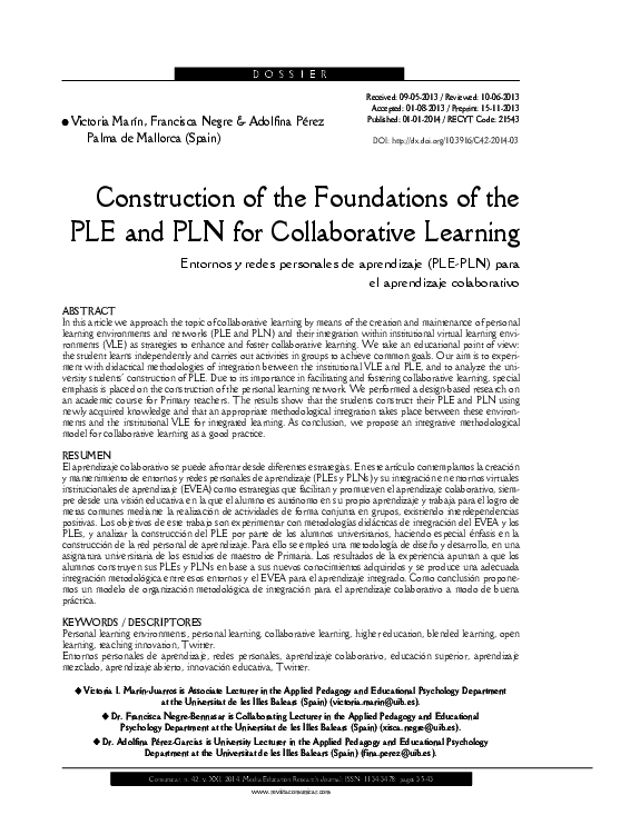 (PDF) Construction of the Foundations of the PLE and PLN for ...