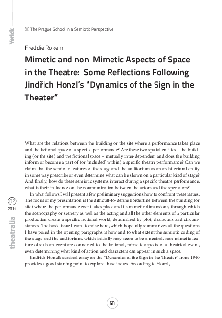 (PDF) Mimetic and non-mimetic aspects of space in the theatre-Rokem