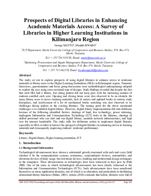 (PDF) Prospects of Digital Libraries in Enhancing Academic Materials ...