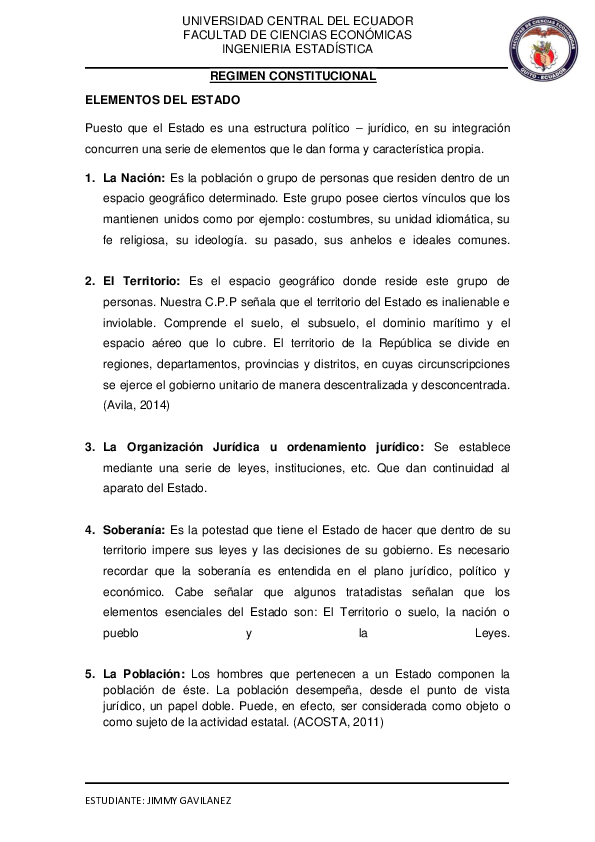 (DOC) REGIMEN CONSTITUCIONAL